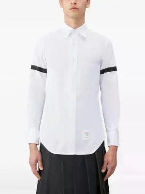 Thom Browne Ribbon-detailed Cotton Shirt - White