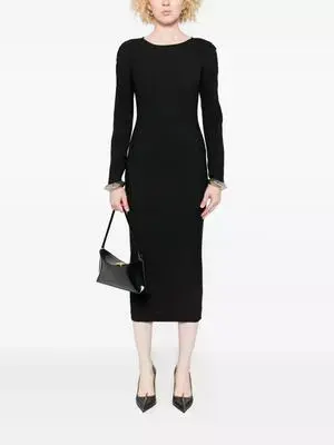 Pinko Long Sleeve Round Neck Fitted Dress