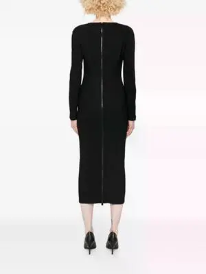 Pinko Long Sleeve Round Neck Fitted Dress