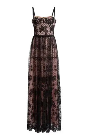 Giambattista Valli Embroidered Tulle Gown - Black