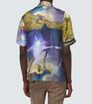 Loewe X Howl's Moving Castle Printed Silk-blend Shirt