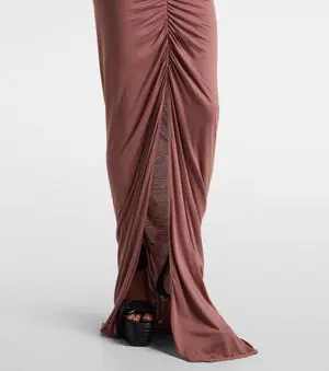 Rick Owens Ruched Jersey Maxi Skirt - Pink
