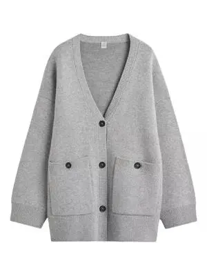 TOTEME V-neck Button-front Cardigan With Patch Pockets