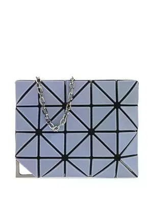 Issey Miyake Geometric Pattern Wallet With Chain Strap - Grey