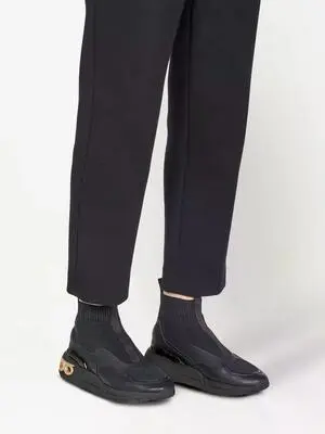 FERRAGAMO Sock-style Sneakers With Gold-tone Detailing