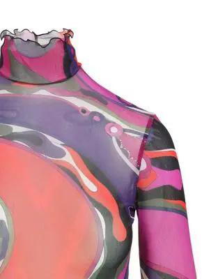 Emilio Pucci Orchidee Print Tulle Maxi Dress - Purple