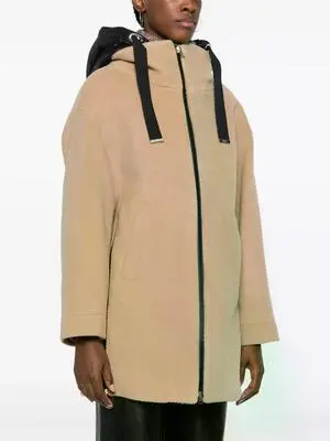Herno Zip-up Hooded Coat In Virgin Wool
