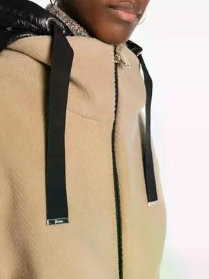 Herno Zip-up Hooded Coat In Virgin Wool