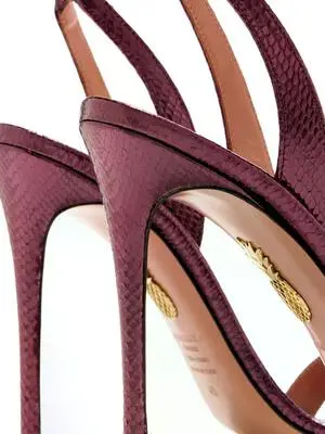 AQUAZZURA 105mm Slingback Leather Sandals - Red