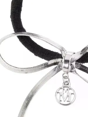 MAISON MICHEL Mya Bow Embellished Hair Scrunchie