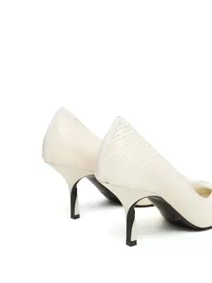Jacquemus Off-white Python-effect Lambskin Pumps