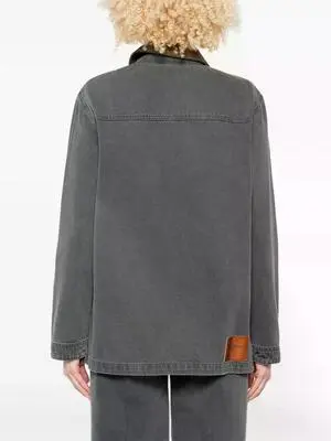 Officine Générale Corduroy Collar Denim Chore Jacket