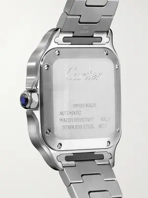 Cartier Santos De Automatic Stainless Steel Diamond Watch