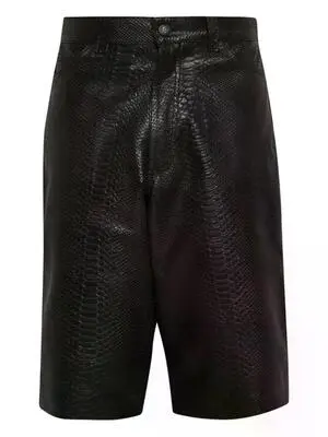 EARTHLING VIP Snakeskin-effect Knee-length Shorts