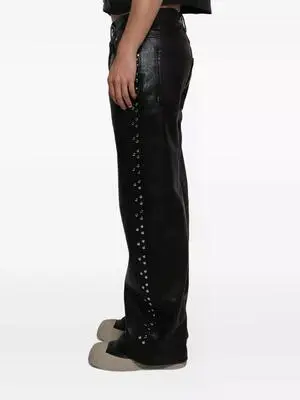EARTHLING VIP Leather Studded Straight Leg Trousers
