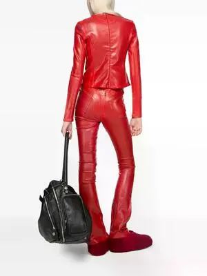 Acne Studios High-waisted Flared Trousers With Latex Finish