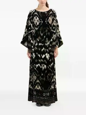 PIERRE-LOUIS MASCIA Geometric Print Long Sleeve Maxi Dress