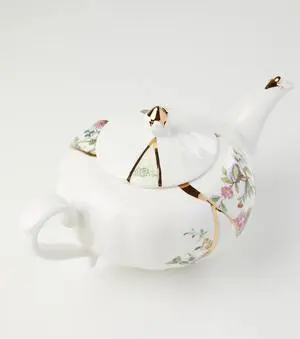 SELETTI Kintsugi Gold-plated Porcelain Teapot Marcantonio Raimondi Malerba - Multicoloured