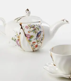 SELETTI Kintsugi Gold-plated Porcelain Teapot Marcantonio Raimondi Malerba - Multicoloured