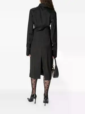 MARINE SERRE Satin Wrapped Shirt Midi Dress