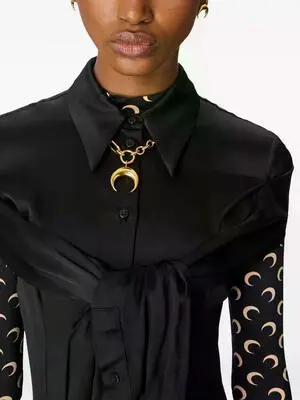 MARINE SERRE Satin Wrapped Shirt Midi Dress