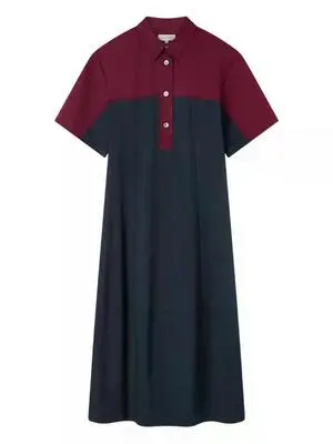 LEE MATHEWS Colour-block Short-sleeved Mini Dress - Blue