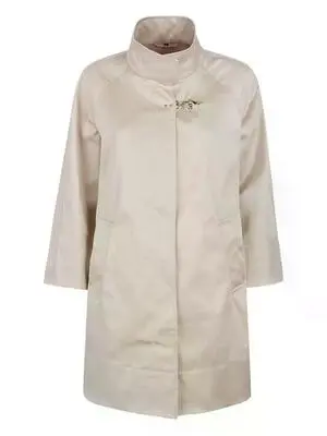 FAY High-neck Patch-pocket Coat - Neutrals
