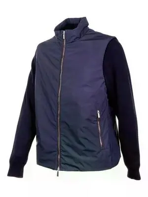MOORER Zip-up Knitted Sleeve Jacket