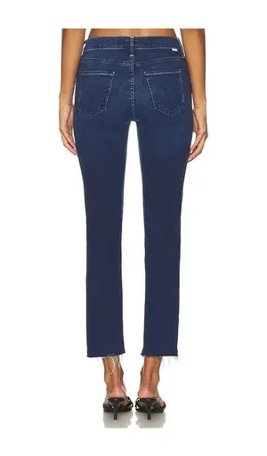MOTHER The Mid Rise Dazzler Ankle Fray Jeans - Blue