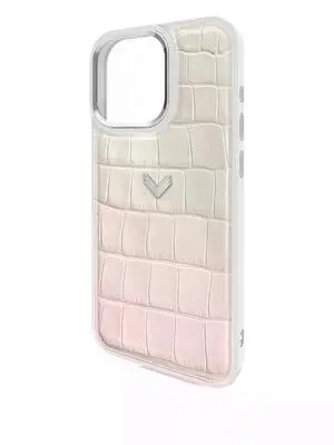VELANTE Crocodile-effect Iphone 16 Pro Max Case - White