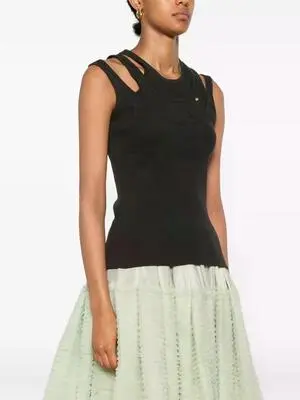 Viktor & Rolf Triple Strap Ribbed Vest - Black
