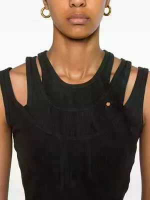 Viktor & Rolf Triple Strap Ribbed Vest - Black