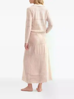 ERES Charmeur Pointelle Knit Polo Sweater - Pink