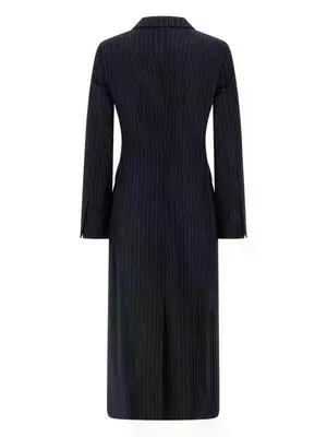 Alberto Biani Pinstripe Double-breasted Coat - Blue