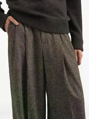 Dolce & Gabbana Pleated Check Wide-leg Trousers