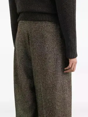 Dolce & Gabbana Pleated Check Wide-leg Trousers