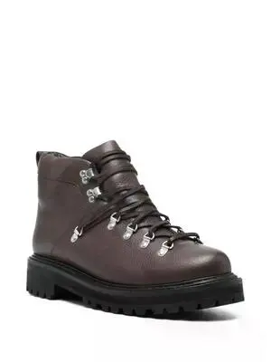 G.H.BASS Textured Leather Lace-up Boots - Grey