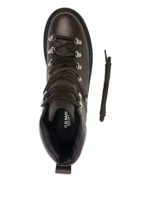 G.H.BASS Textured Leather Lace-up Boots - Grey