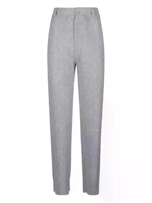Guest In Residence Cable Knit Straight Leg Pants - Grey