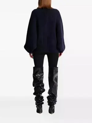 Balmain Ribbed Knit Logo Patch Sweater