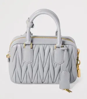 Miu Miu Nappa Leather Matelassé Arcadie Top-handle Bag