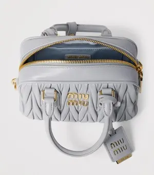 Miu Miu Nappa Leather Matelassé Arcadie Top-handle Bag