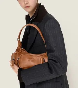Miu Miu Nappa Leather Pocket Top-handle Bag - Brown