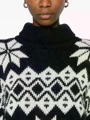 THE NEW SOCIETY Snowflake Embroidered High Neck Sweatshirt
