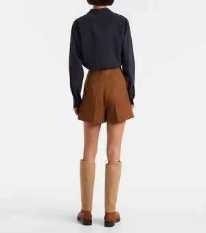 Max Mara Ozieri High-rise Virgin Wool Shorts - Brown