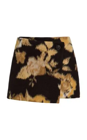 Cult Gaia Cornelia Floral Felt Mini Wrap Skirt - Multi