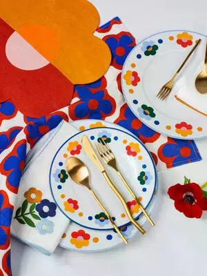 MISETTE Flower-shaped Linen Placemats