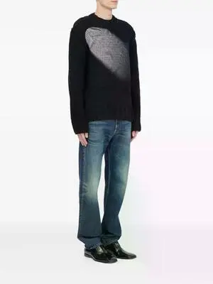 MAISON MARGIELA Textured Knit Sweater With Graphic Detail