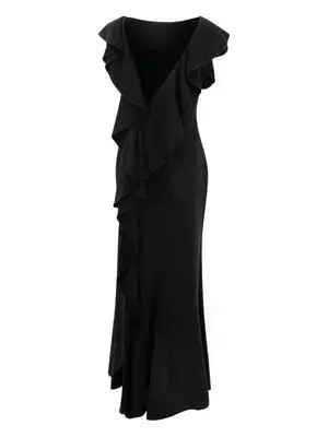 Elie Saab Ruffled Sleeve Dress
