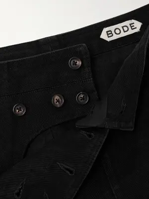 BODE Button-embellished High-rise Straight-leg Jeans - Black